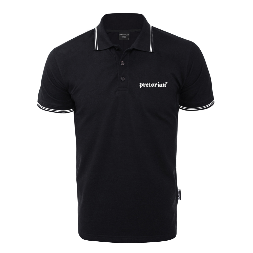 Koszulka polo Pretorian "Logo" wstawki - czarna - Odzież streetwear i ...